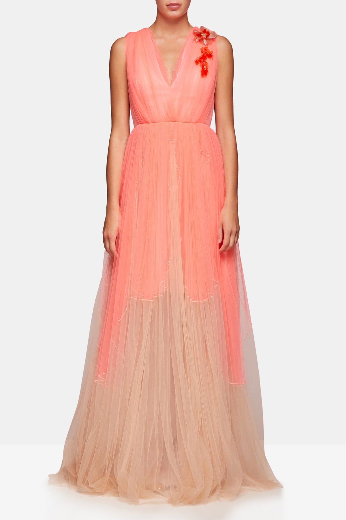 Delpozo Pink and Orange Tulle Gown – Fashion Alta Moda